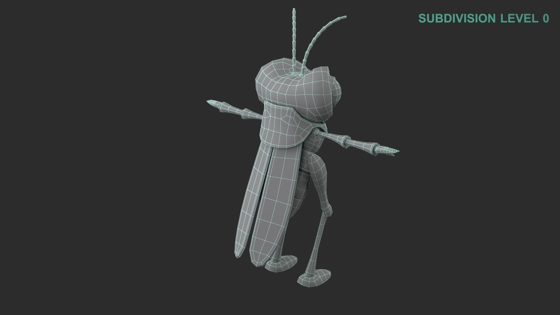 Cartoon Grasshopper Character 3D model | CGTrader