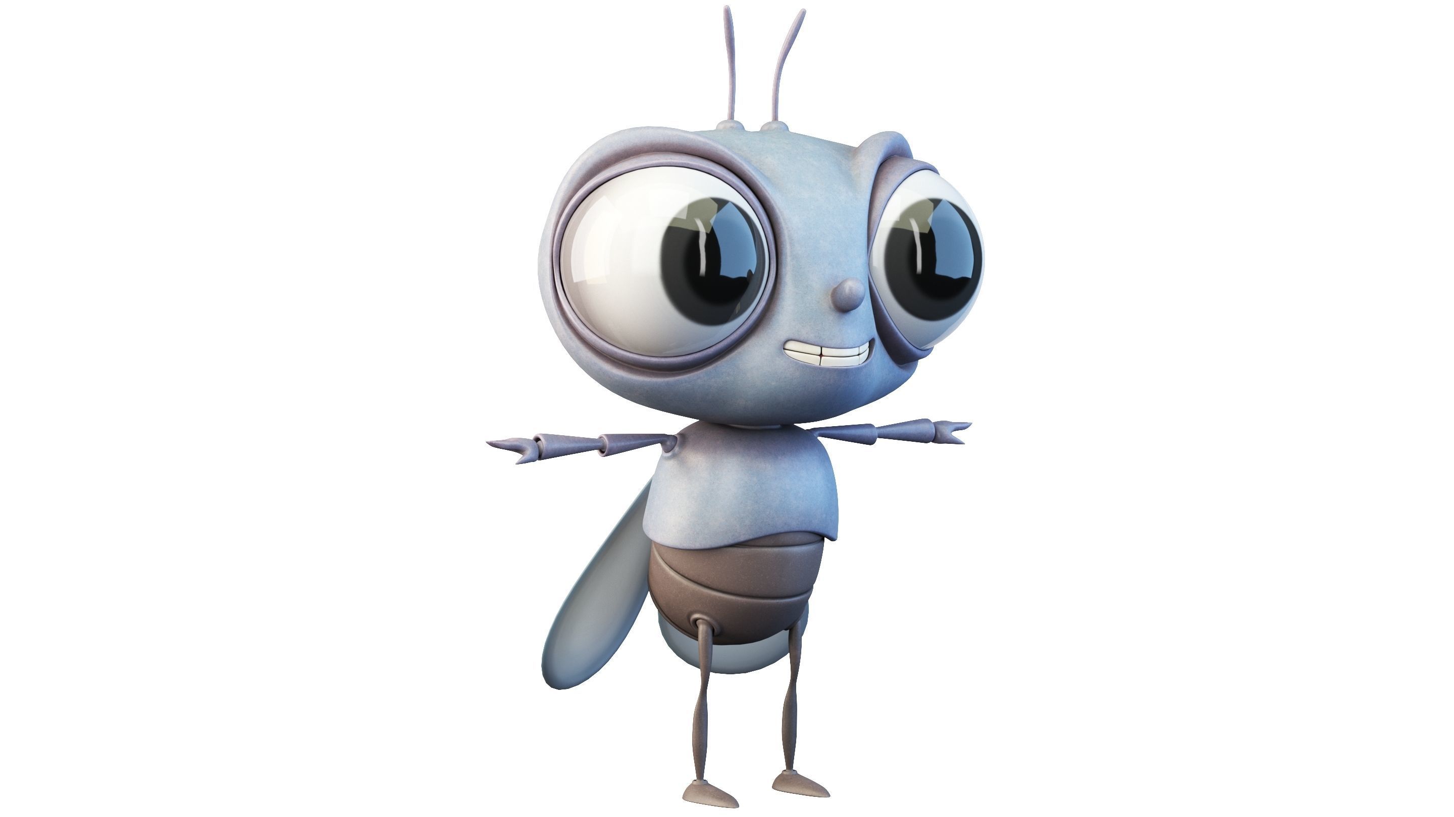 Cartoon Fly Character 3D model | CGTrader