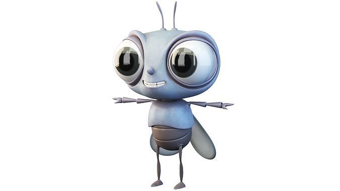 Cartoon Fly Character 3D model | CGTrader