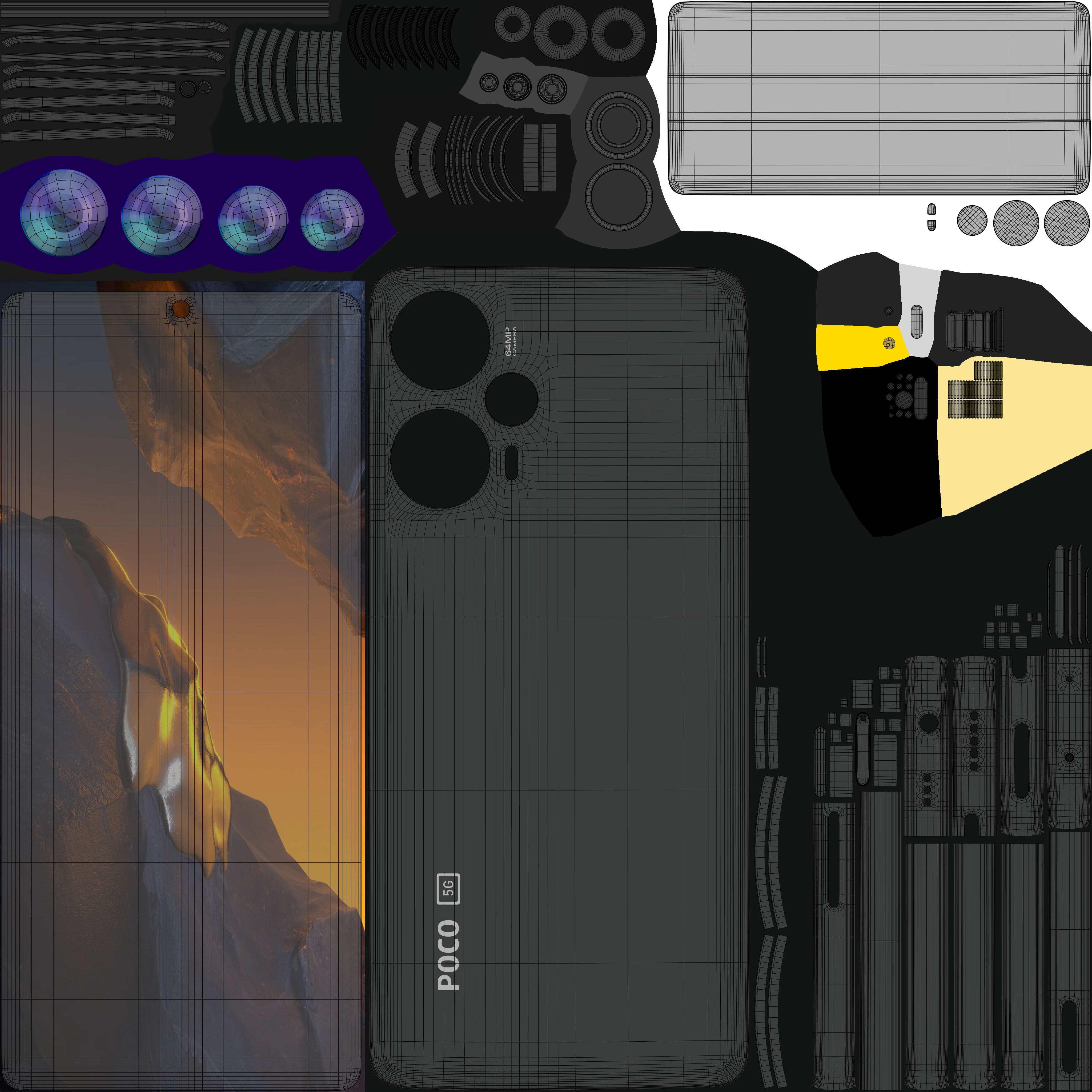 POCO F5 Black 3D model | CGTrader