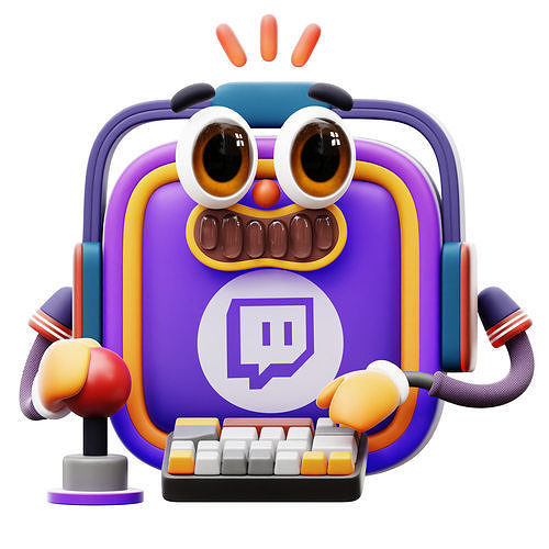 3D model Twitch Sticker Mascot 3D Icon VR / AR / low-poly | CGTrader