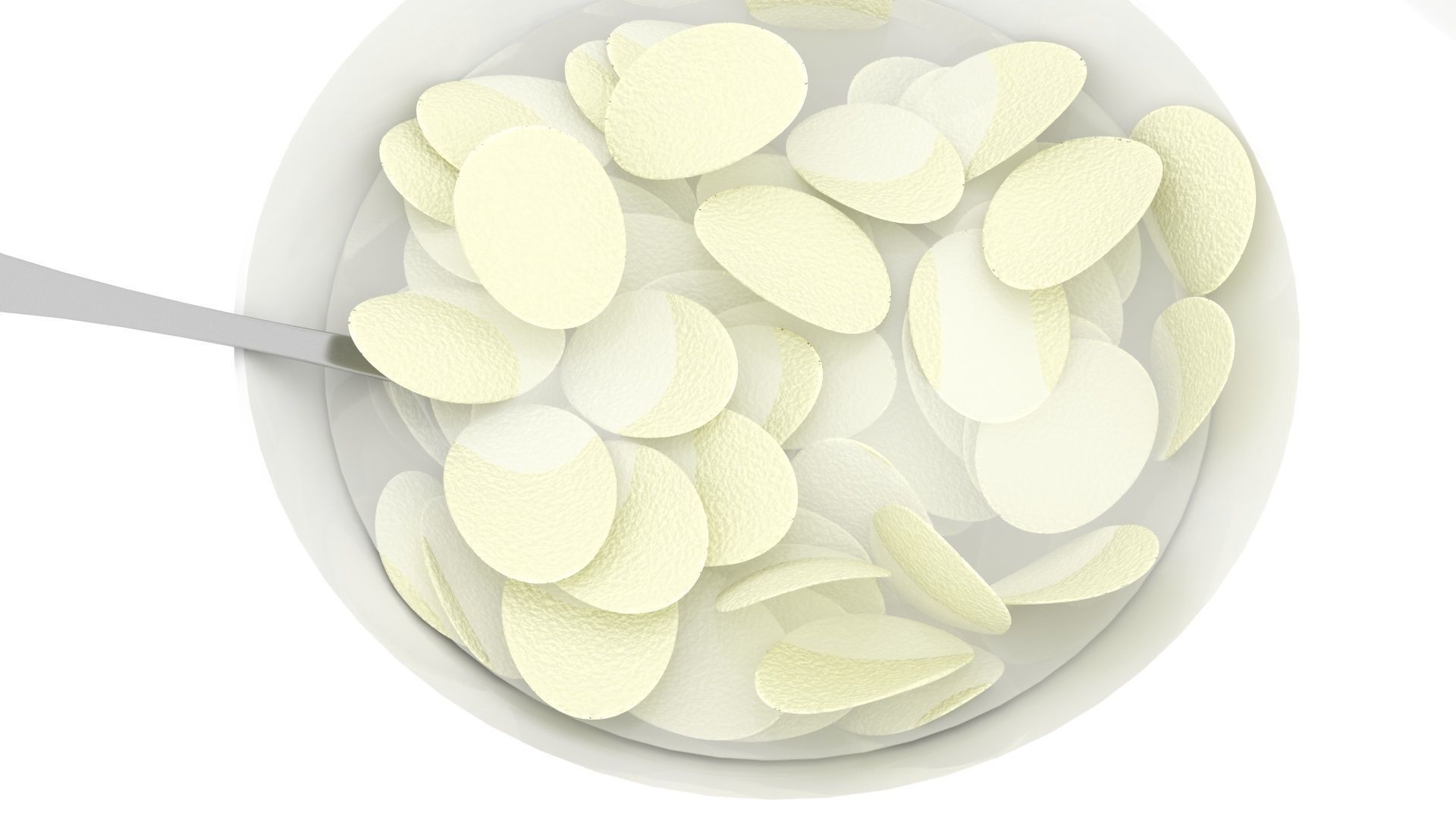 Bowl of Bent Oval Cereals Set 3D model | CGTrader