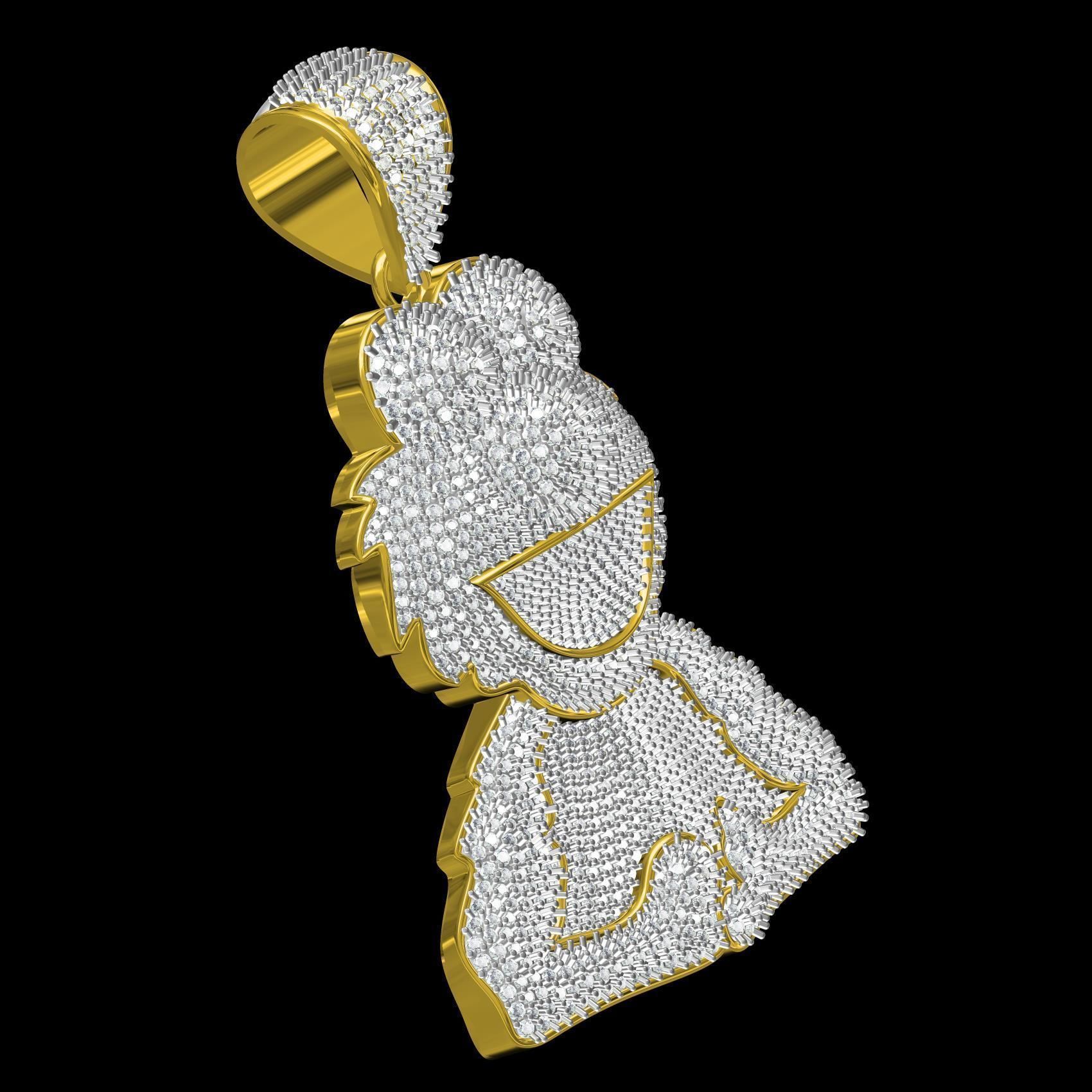 Smiley Face Cartoon Caracter Hip Hop Pendant 3D model 3D printable ...