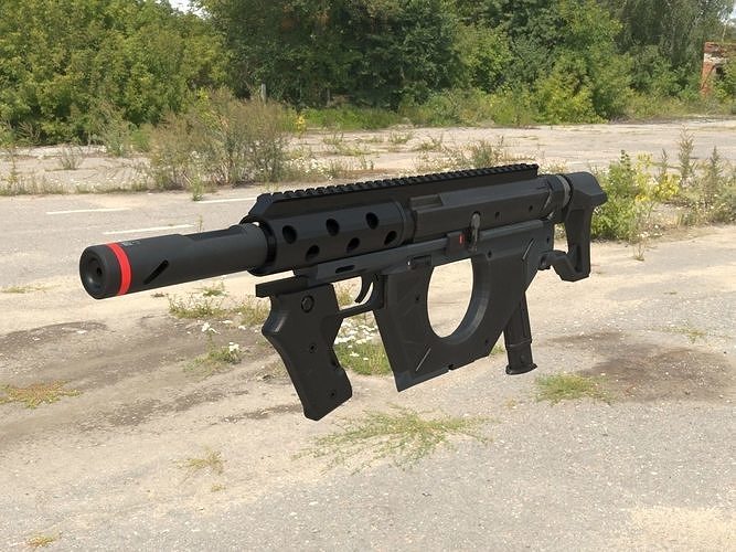 Futuristic submachinegun concept 3D model | CGTrader