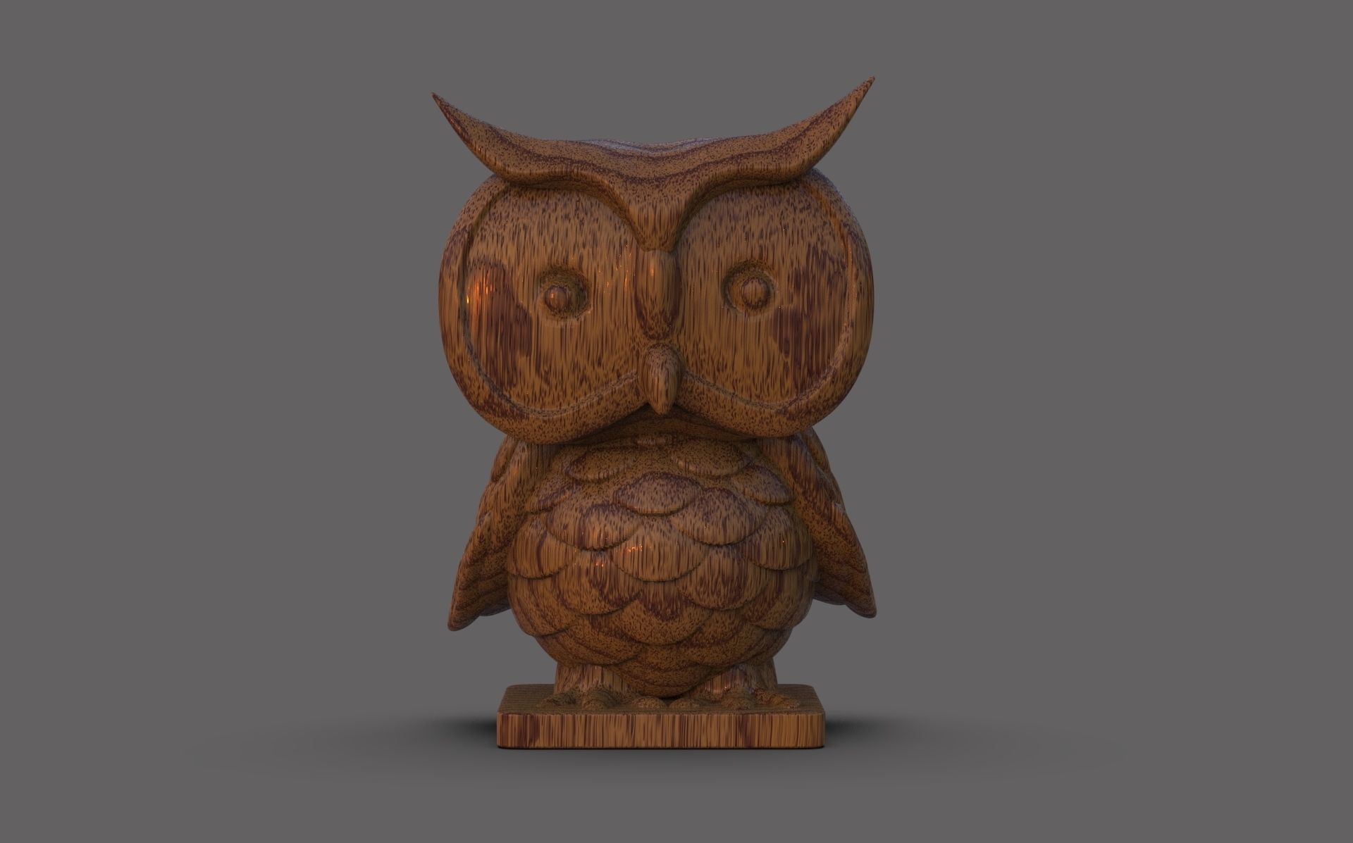 Wood Owl 3D model 3D printable | CGTrader