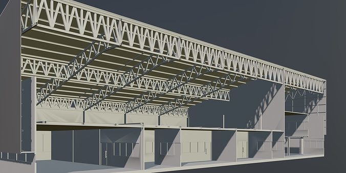 Warehouse in section cut 3D model | CGTrader