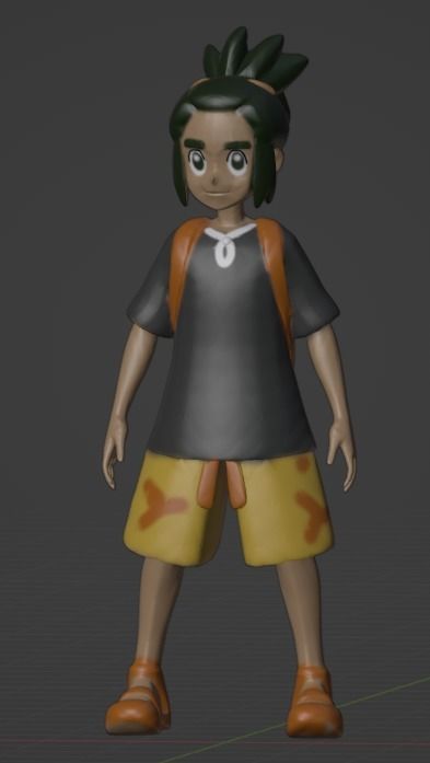Hau pokemon trainer 3D model 3D printable | CGTrader