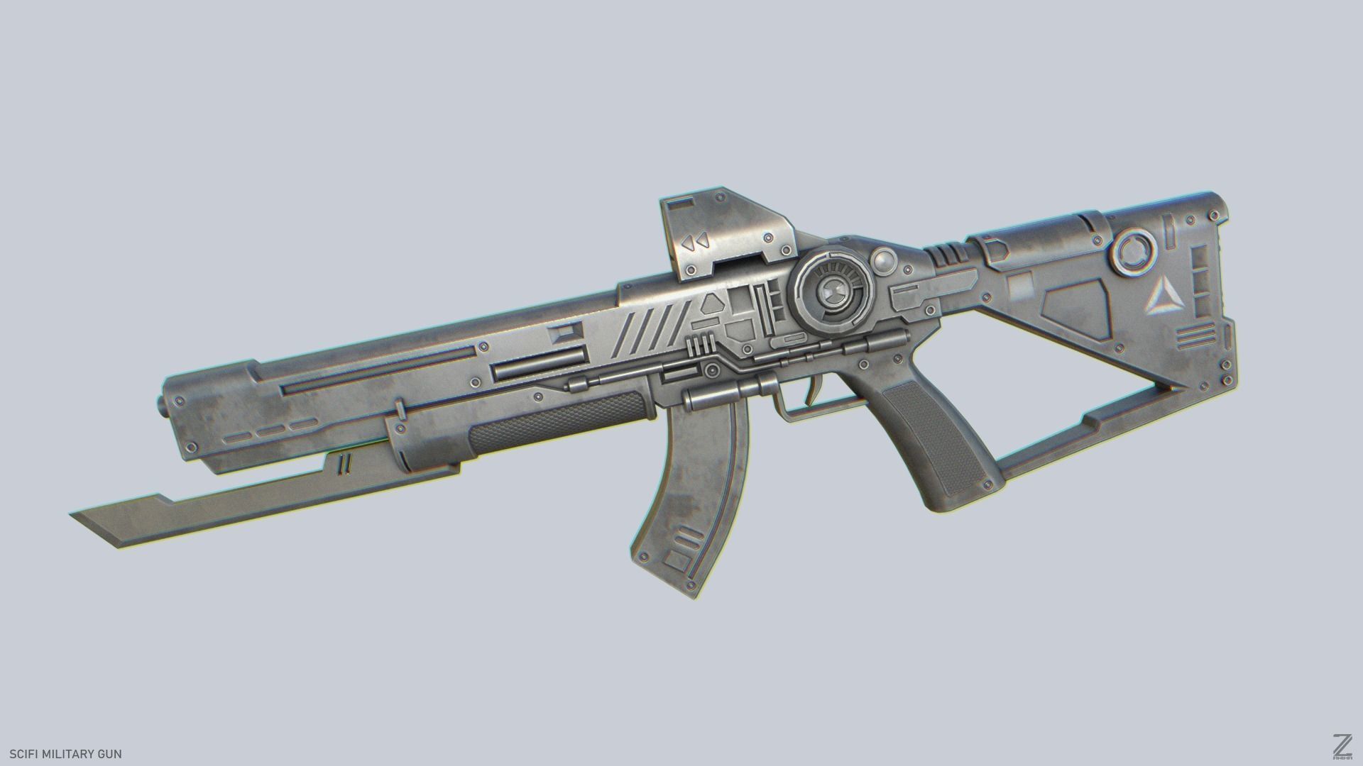 3D model Scifi military gun VR / AR / low-poly | CGTrader