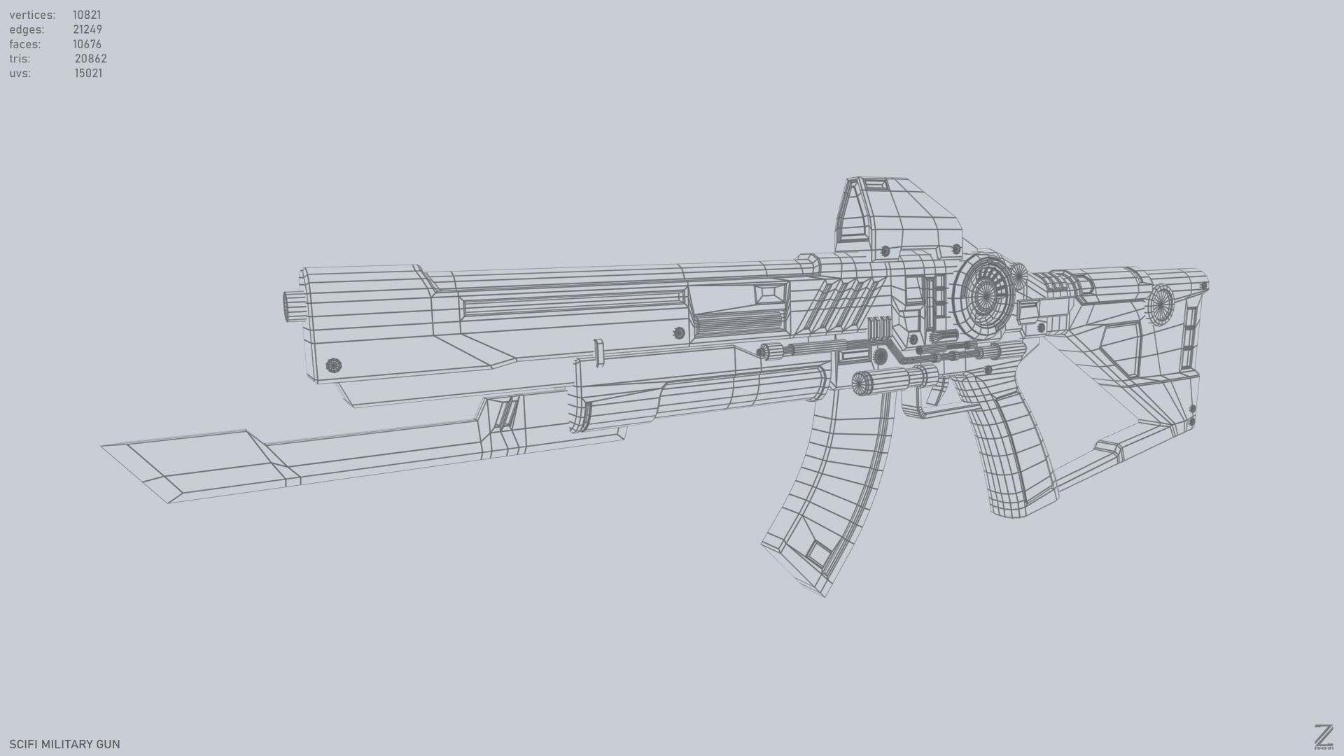 3D model Scifi military gun VR / AR / low-poly | CGTrader