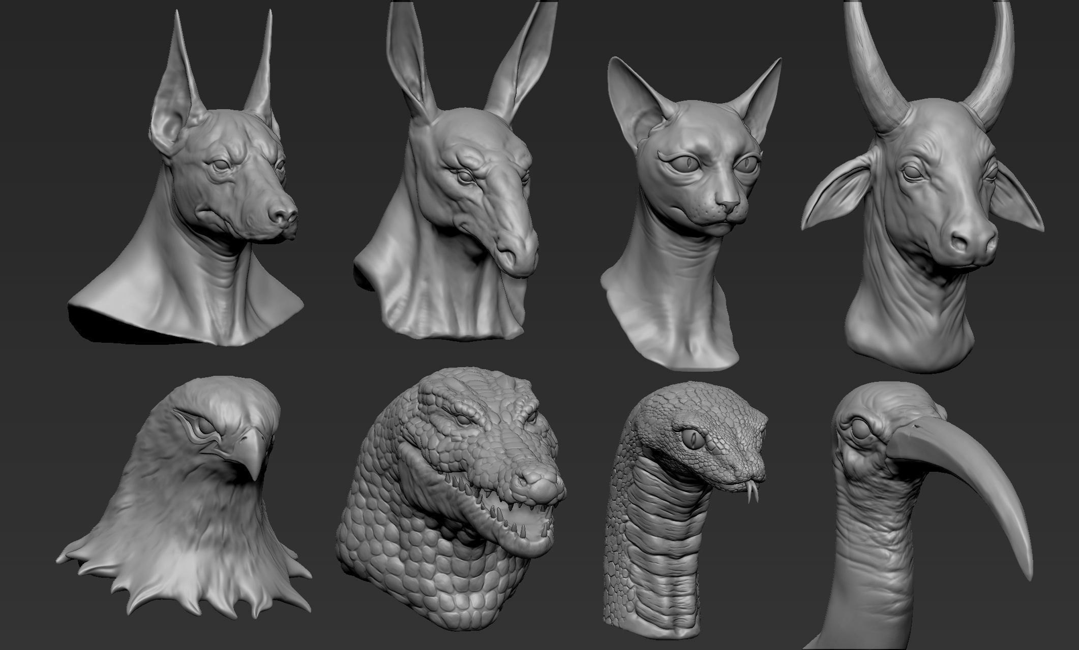 Egypt Gods Heads 3D model | CGTrader