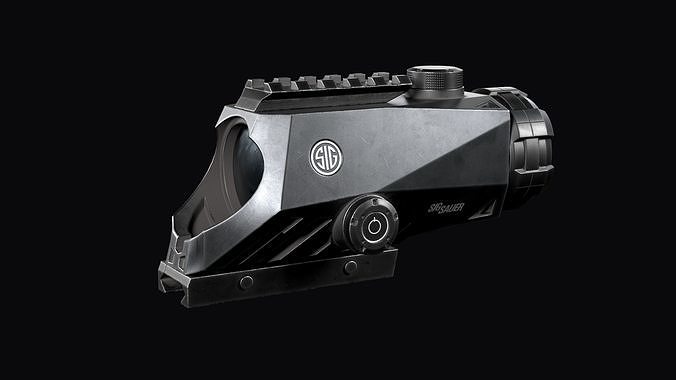 3D model Tactical rifle scope Sig sauer BRAVO4 VR / AR / low-poly ...
