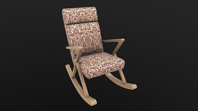 3D model Rocking Chair AR VR PBR Lowpoly with game ready 3d Model VR ...
