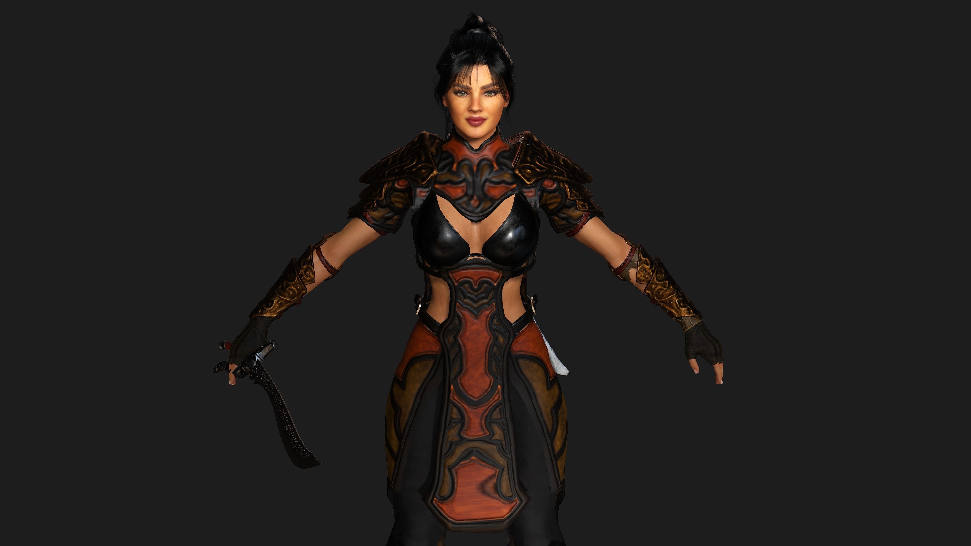 3D model AAA 3D FANTASY FEMALE WARRIOR ALEEYA-REALISTIC GAME CHARACTER ...
