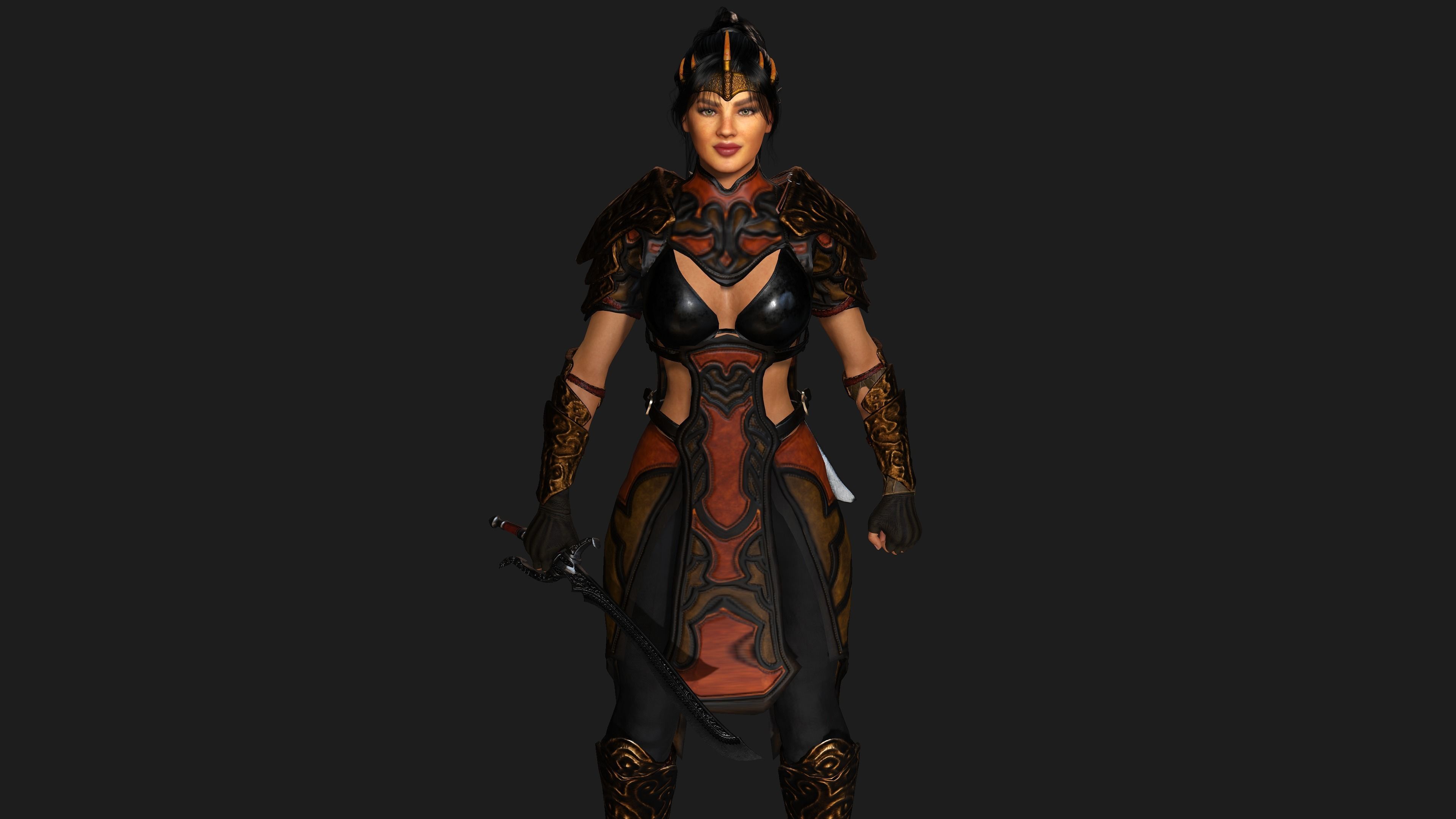 3D model AAA 3D FANTASY FEMALE WARRIOR ALEEYA-REALISTIC GAME CHARACTER ...