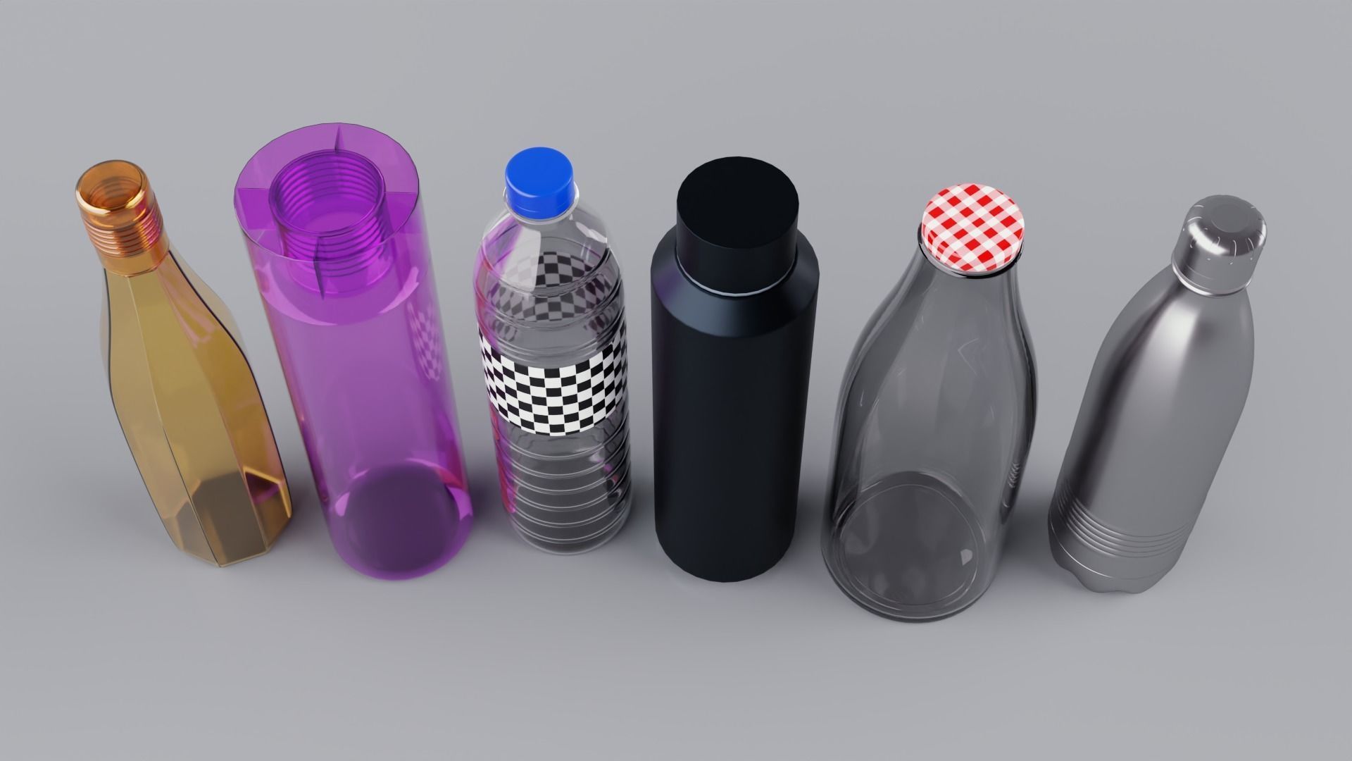 Water Bottle Pack 3D model | CGTrader