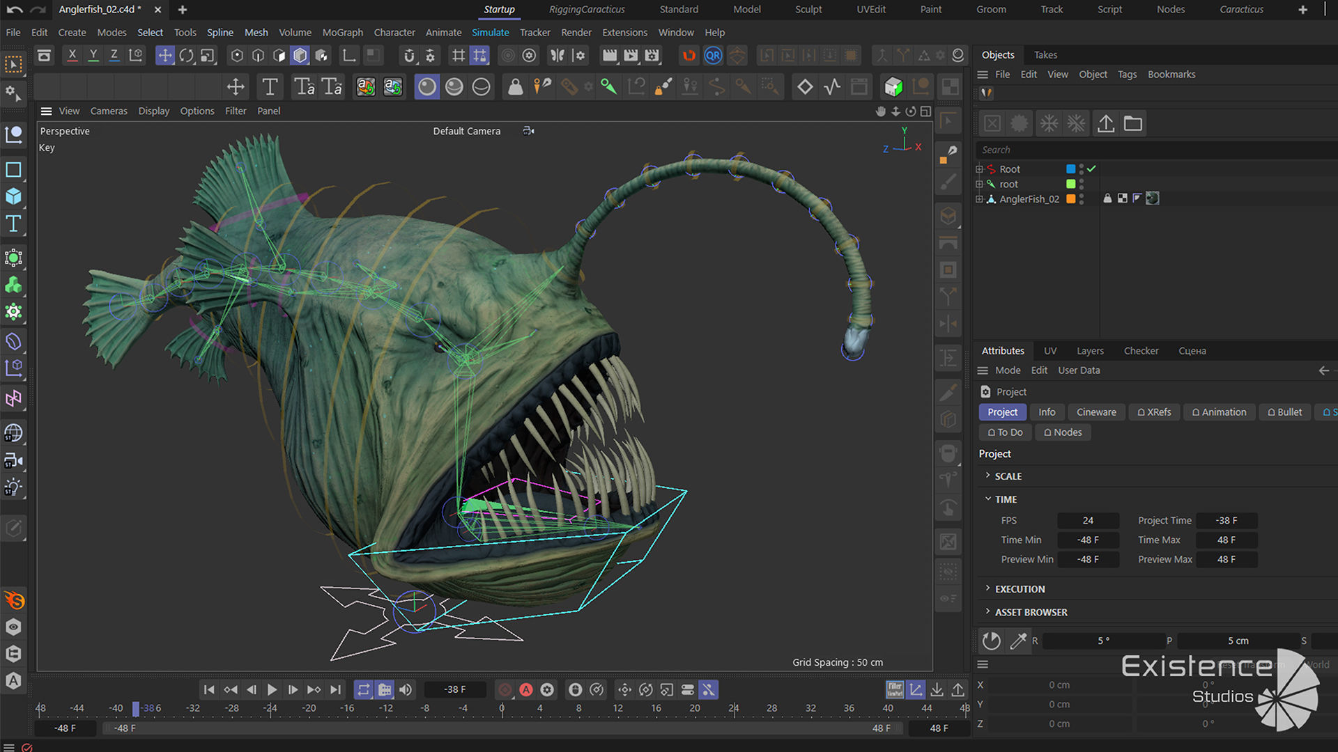 3D model The Anglerfish 02 Curse - fish - Ocean predator - Angler fish 3d VR / AR / low-poly ...