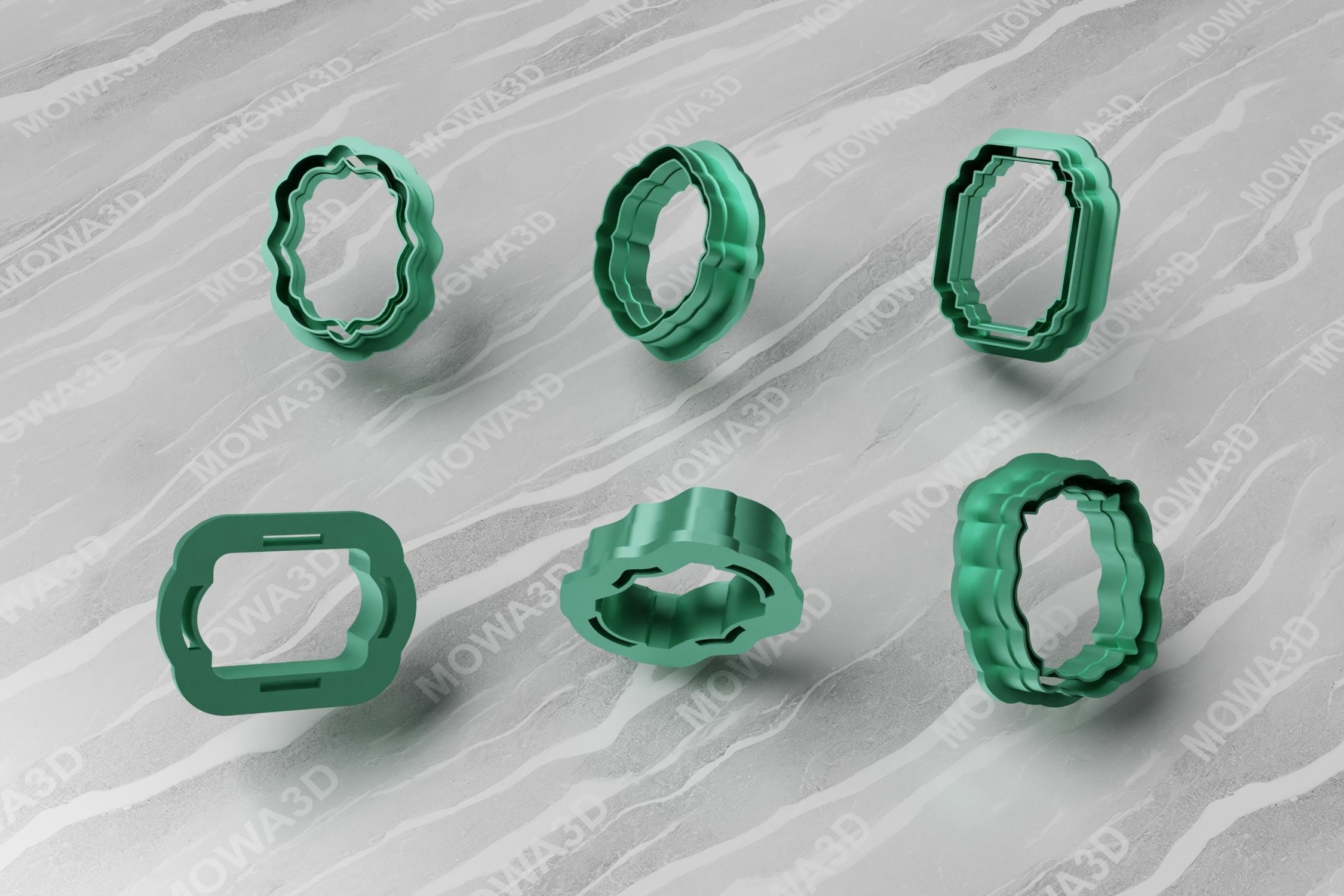 Set of 06 Vintage Frame Border Clay Cutter 3D model 3D printable | CGTrader