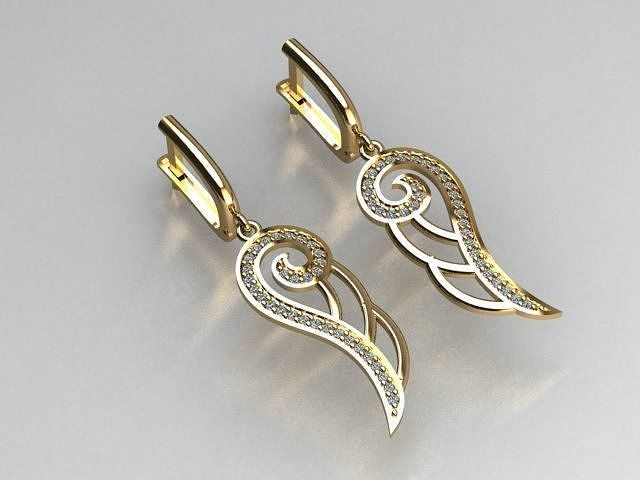 earrings 3D model 3D printable | CGTrader