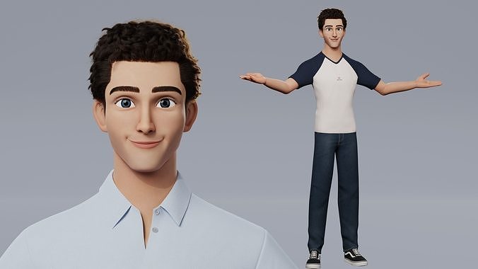 Stylized Man Rigged 3D model rigged | CGTrader