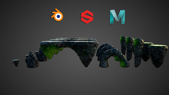 Ghibli Style Rocks 3D model | CGTrader