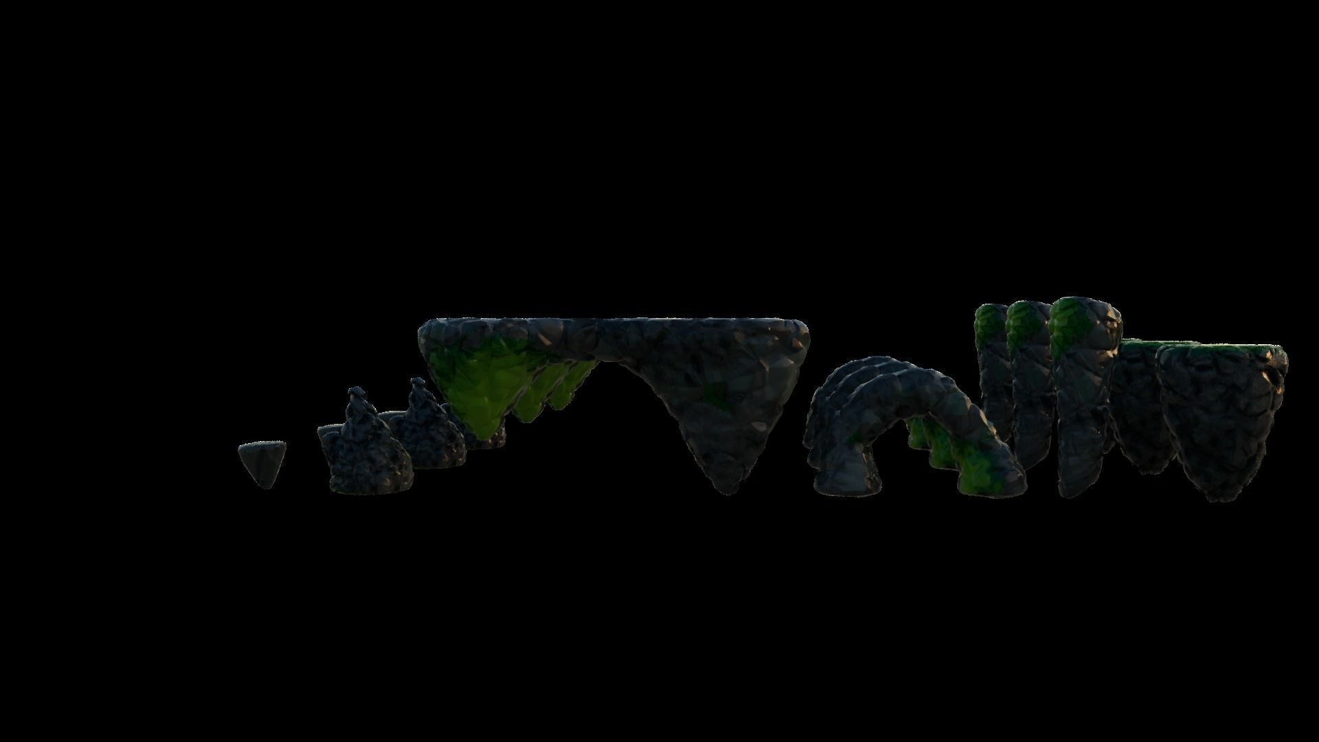 Ghibli Style Rocks 3D model | CGTrader