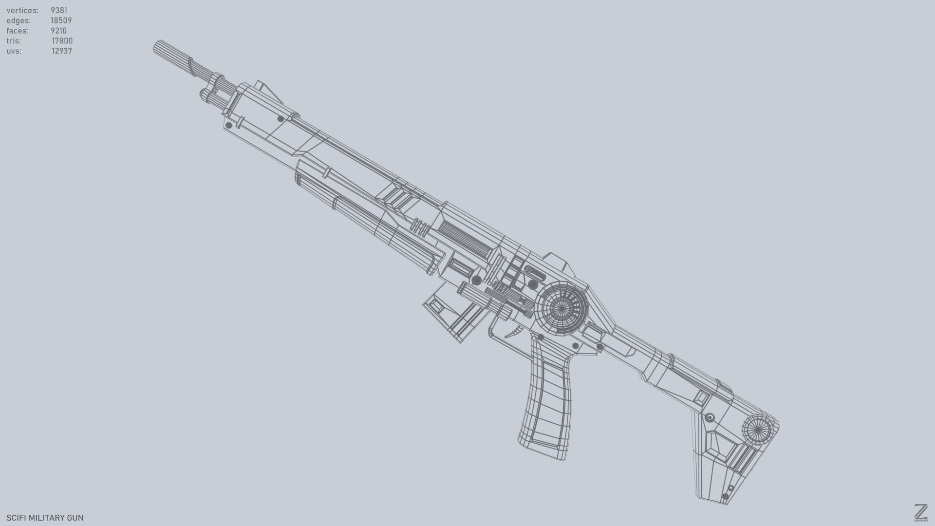 3D model Scifi military gun VR / AR / low-poly | CGTrader