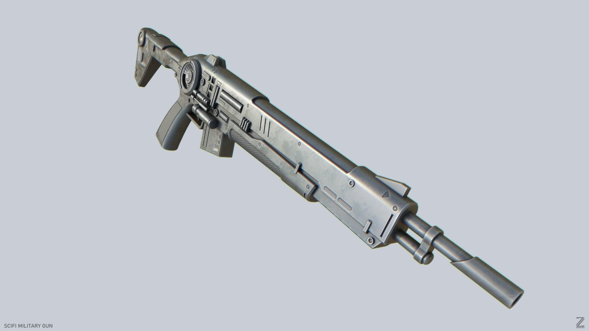 3D model Scifi military gun VR / AR / low-poly | CGTrader