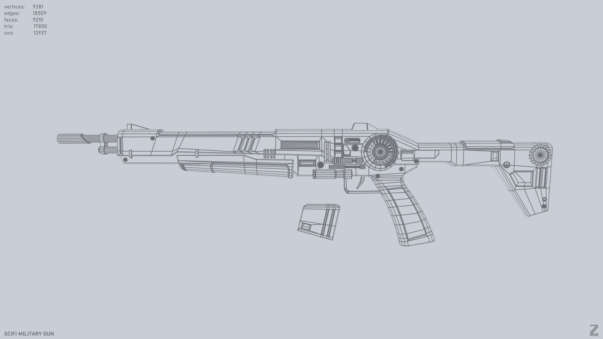 3D model Scifi military gun VR / AR / low-poly | CGTrader