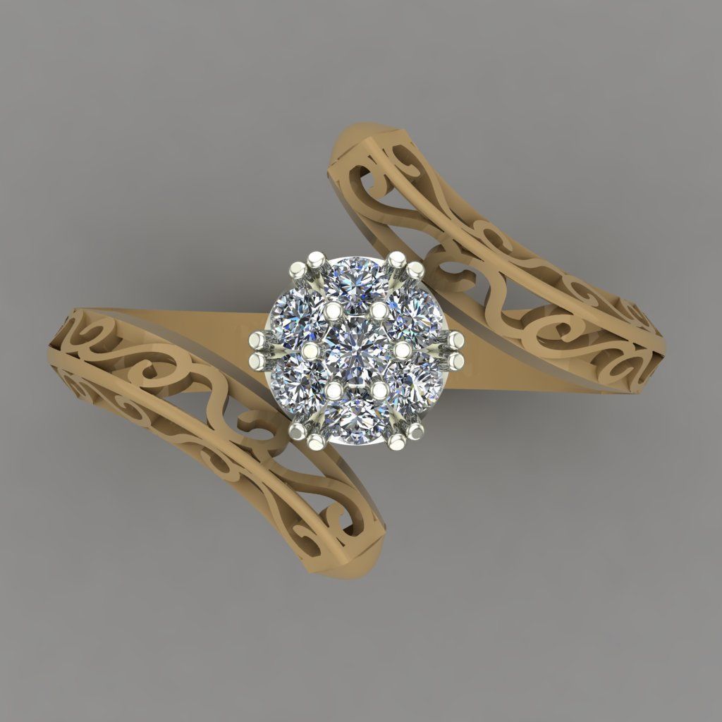 Diamond Engagement Ring jali 3D Print Model 3D model 3D printable | CGTrader