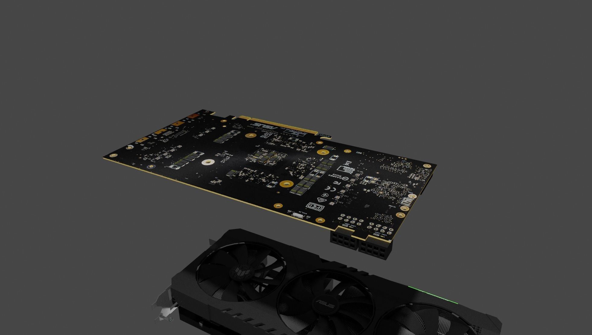 3D model Asus TUF NVIDIA RTX 3070 Graphics card VR / AR / low-poly ...