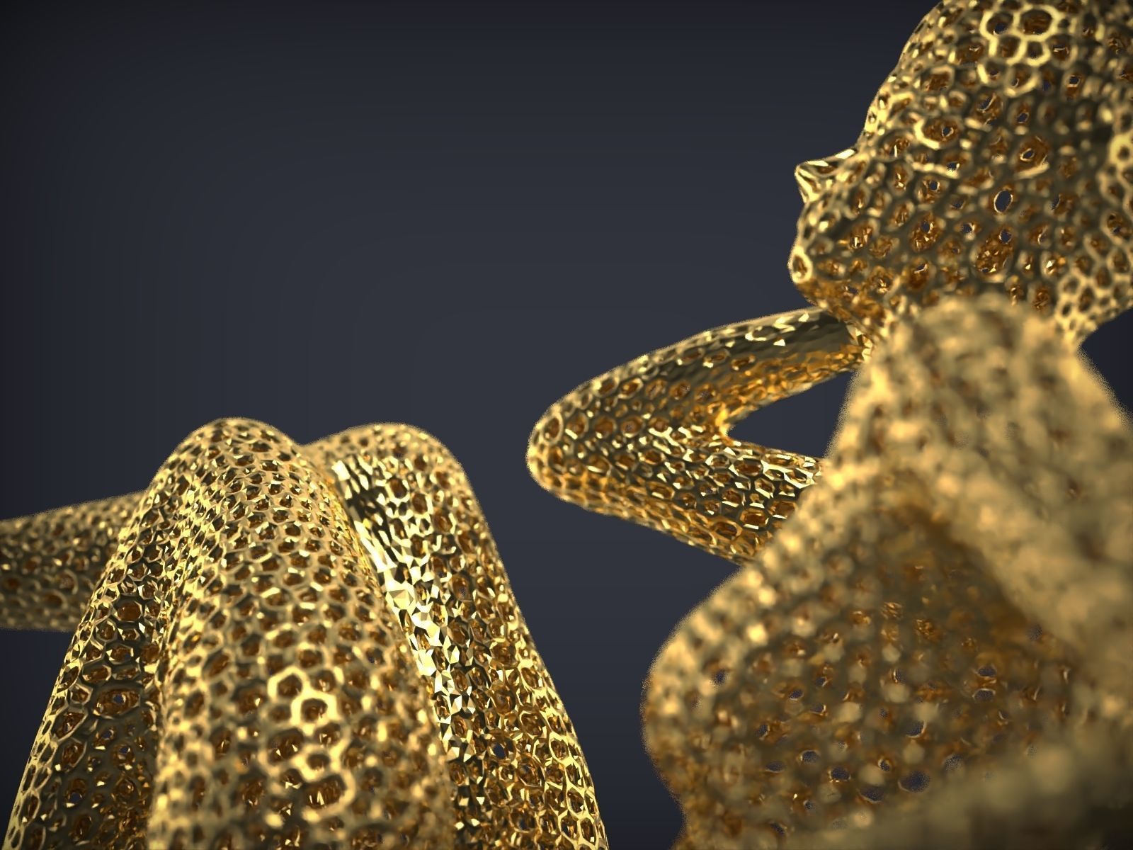 Female Figure Lattice Voronoi 3d Model 3d Printable Cgtrader