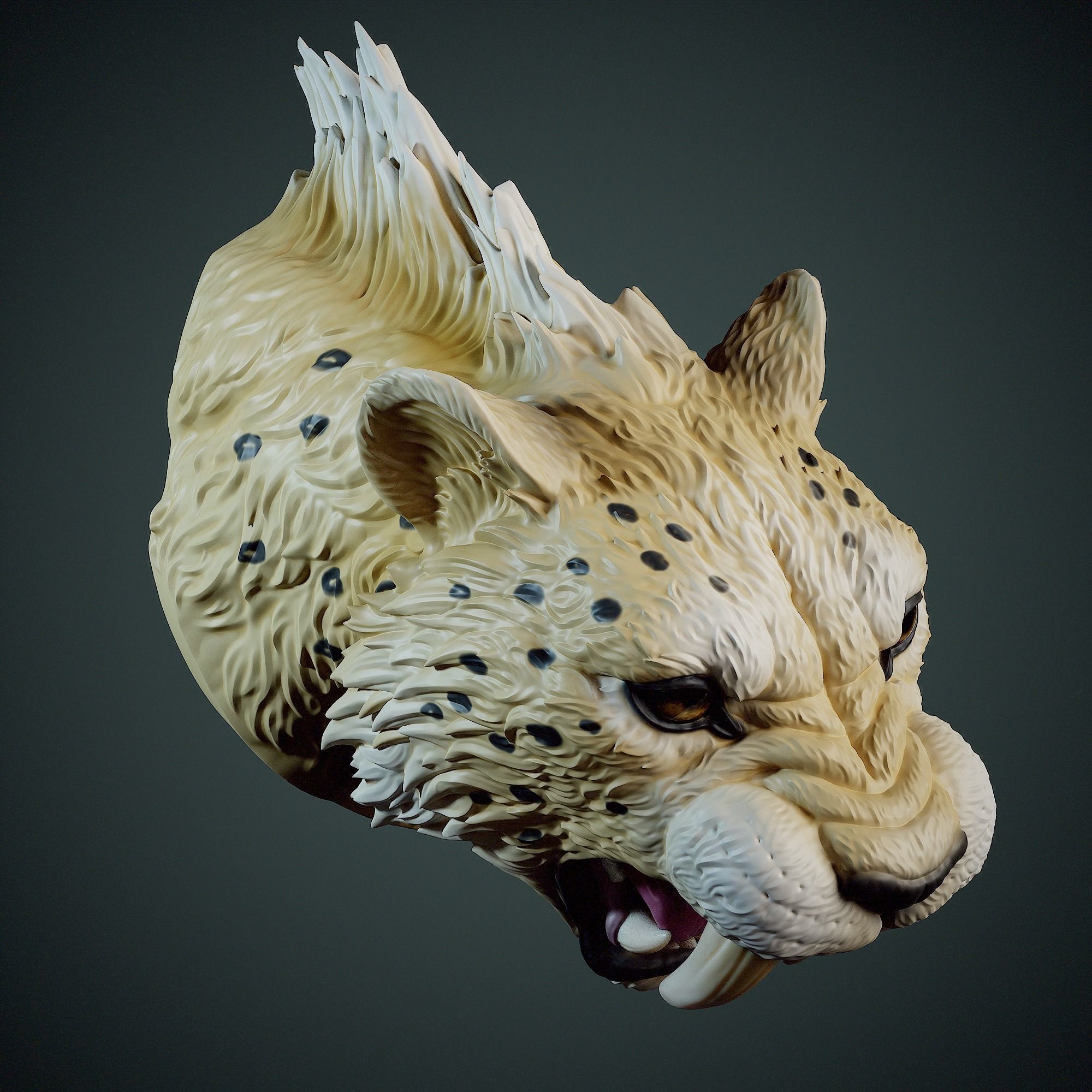Smilodon Head 3D model 3D printable | CGTrader