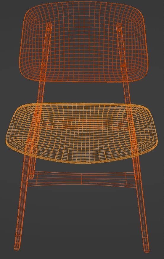 Modern Wooden Chair with Curved Backrest 3D model | CGTrader