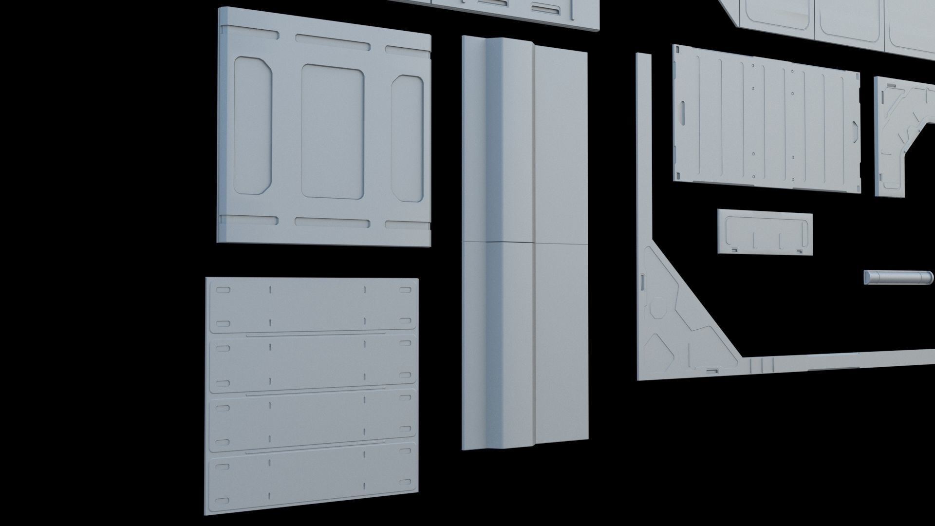 Sci-Fi Panel SET 2 3D model | CGTrader