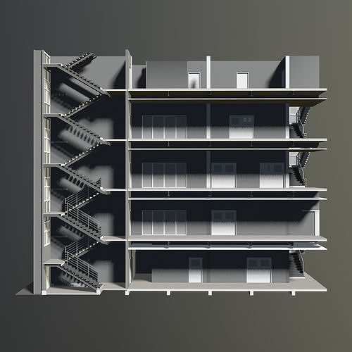 Office building in section cut 3D model | CGTrader