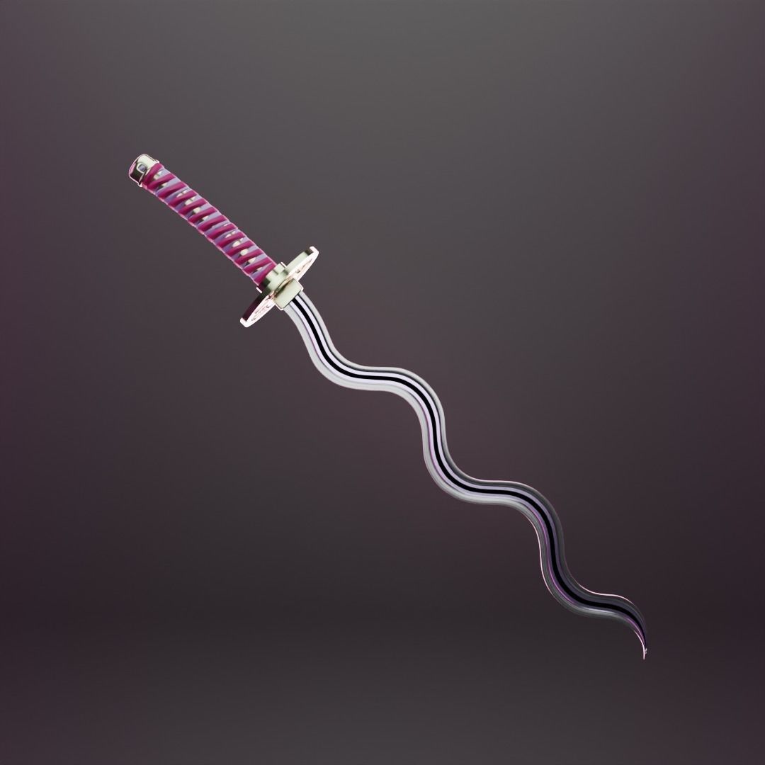 Iguro Obanai-Twisted Nichirin Sword from Kimetsu No Yaiba 3D model ...