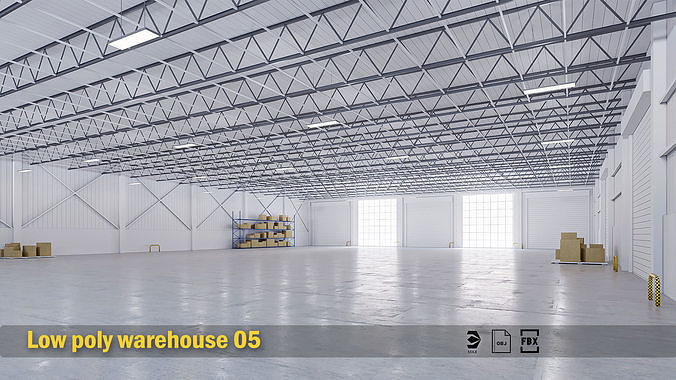 3D model low poly warehouse 05 VR / AR / low-poly | CGTrader