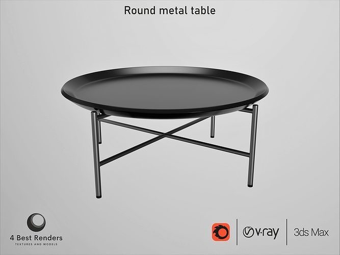 3D model Round metal table 02 VR / AR / low-poly | CGTrader