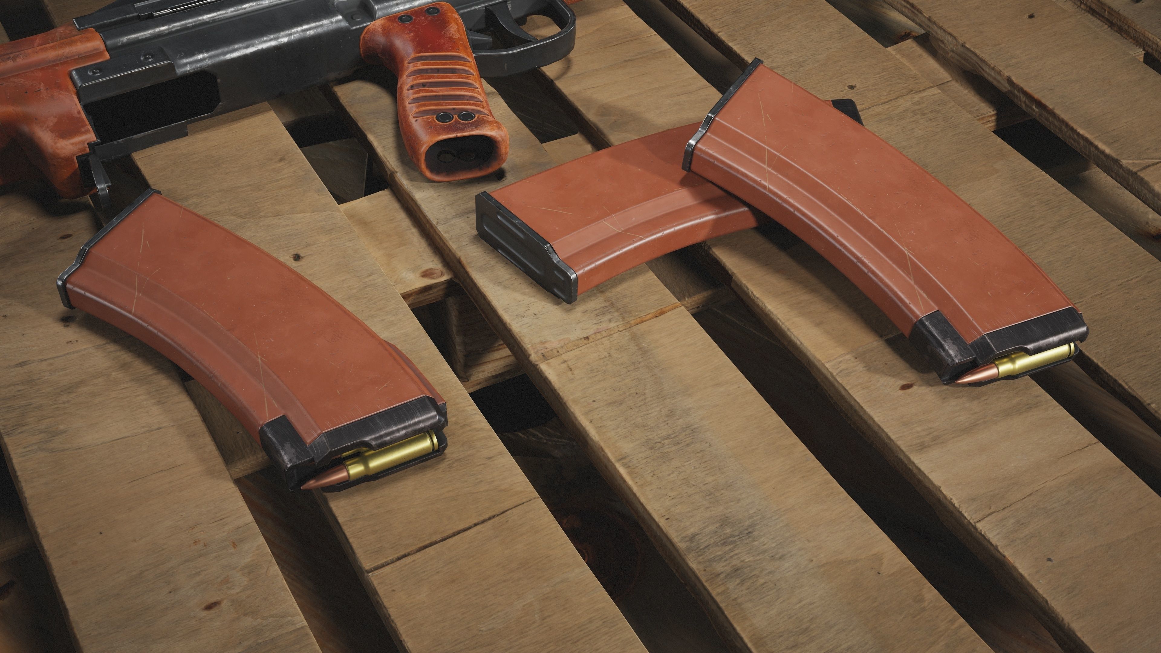 3D model TKB 0146 3D model soviet bullpup rifle low poly VR / AR / low ...