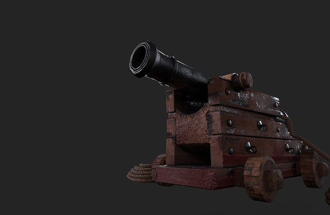 3D model cannon LOW poly asset VR / AR / low-poly | CGTrader