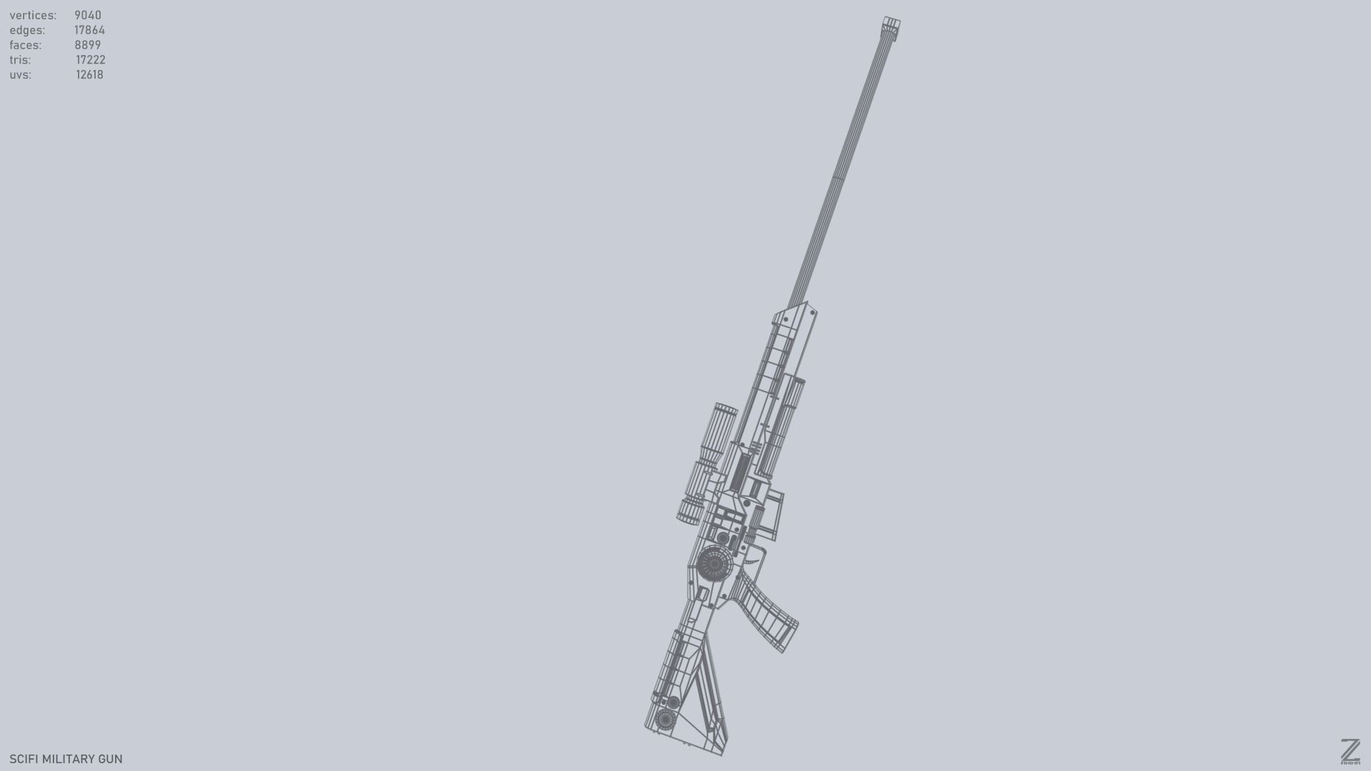 3D model Scifi military gun VR / AR / low-poly | CGTrader