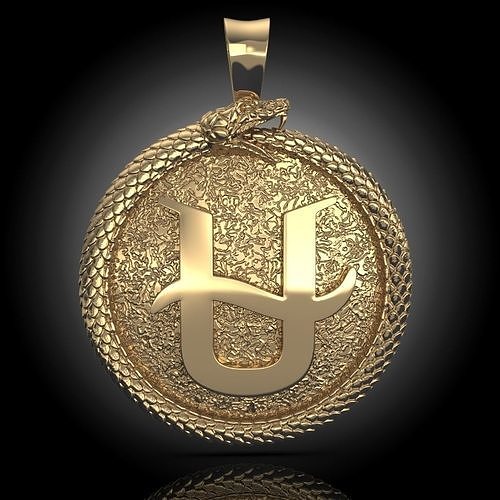 Ouroboros snake pendant 3D model 3D printable | CGTrader