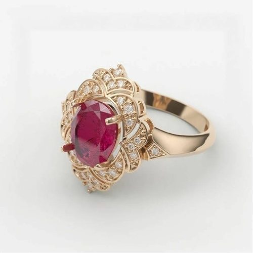 RING WITH RUBY 3D model 3D printable | CGTrader