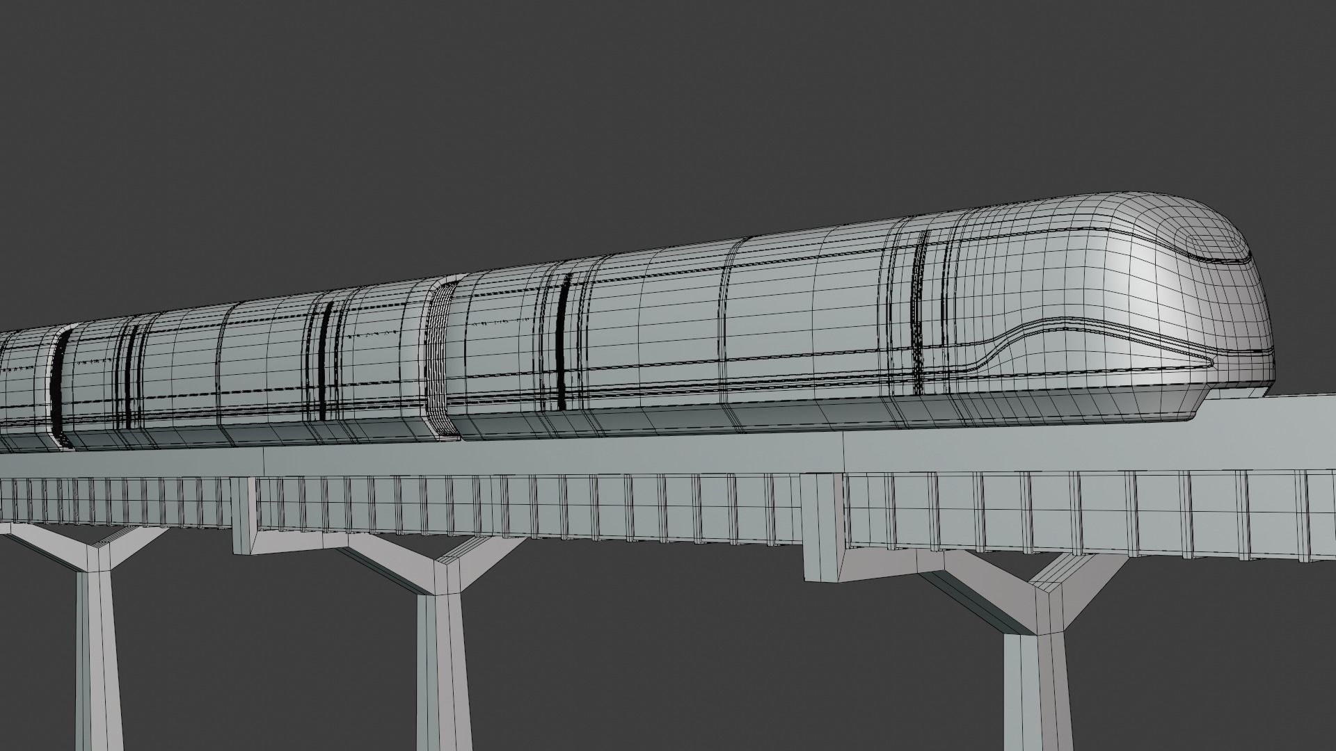 Future monorail train 2023 III 3D model | CGTrader