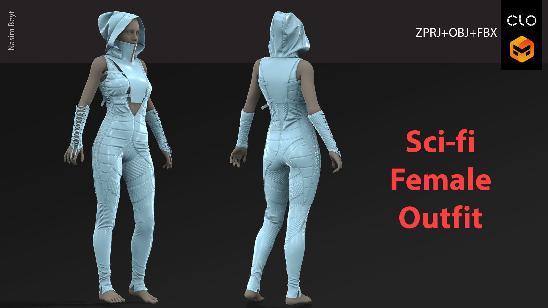 SCI-FI FEMALE OUTFIT - CYBERPUNK - 01 3D model | CGTrader