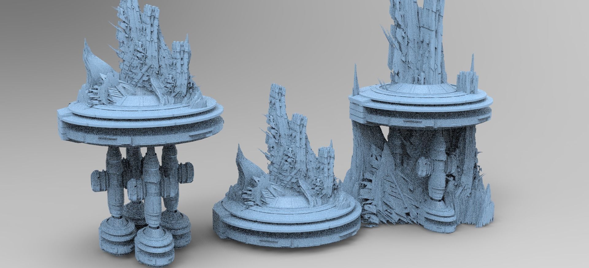 Mars Storm Tech Rocks 3 designs 3D model | CGTrader