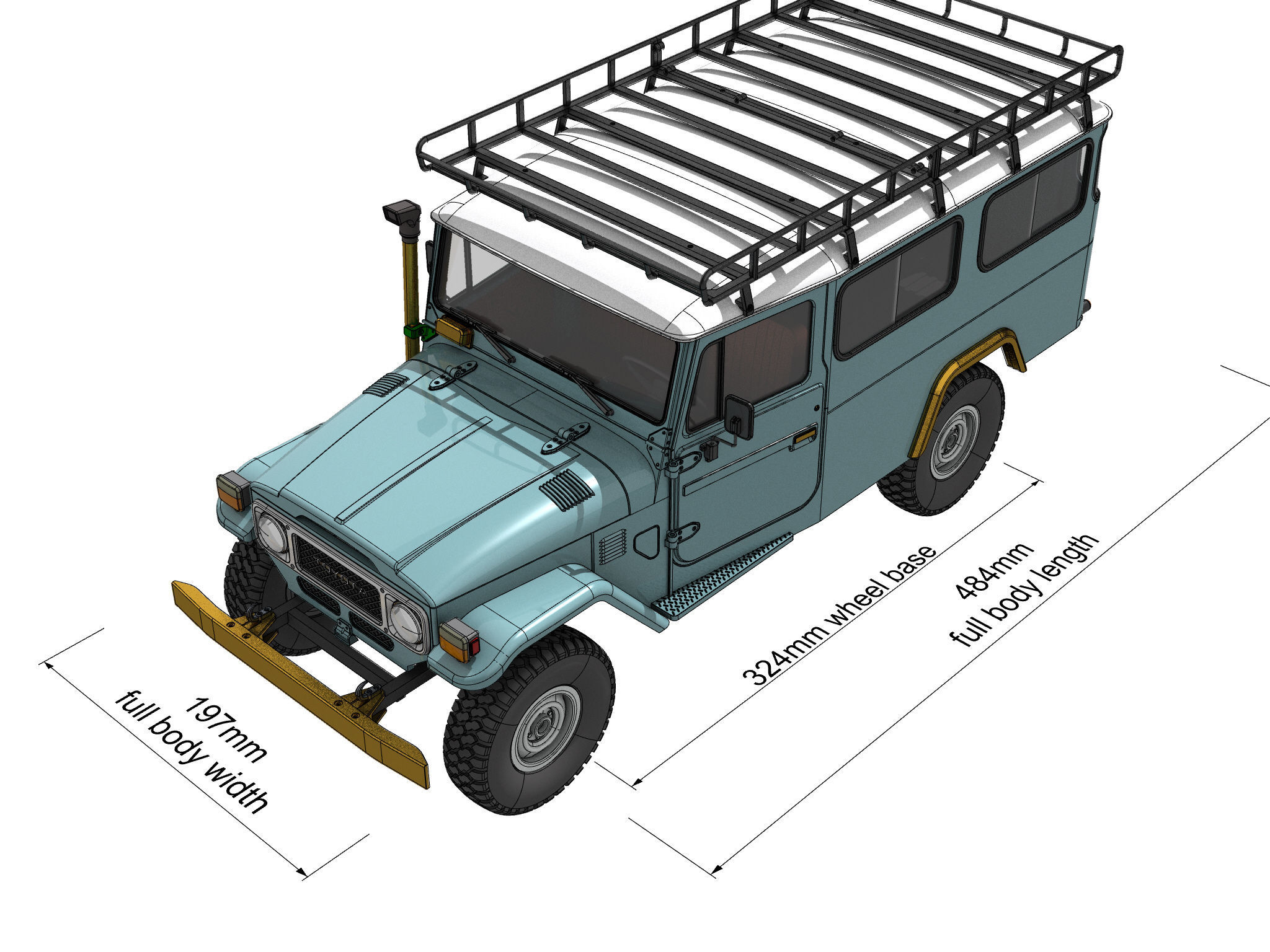 TOYOTA LAND CRUISER FJ45 TROOPY 3D PRINT RC BODY STL FILE 3D model 3D ...