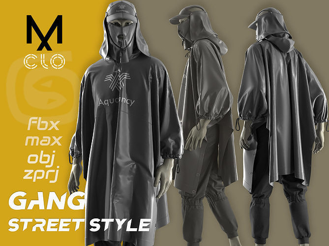 Mens Street outfit Gang Style 3D model | CGTrader