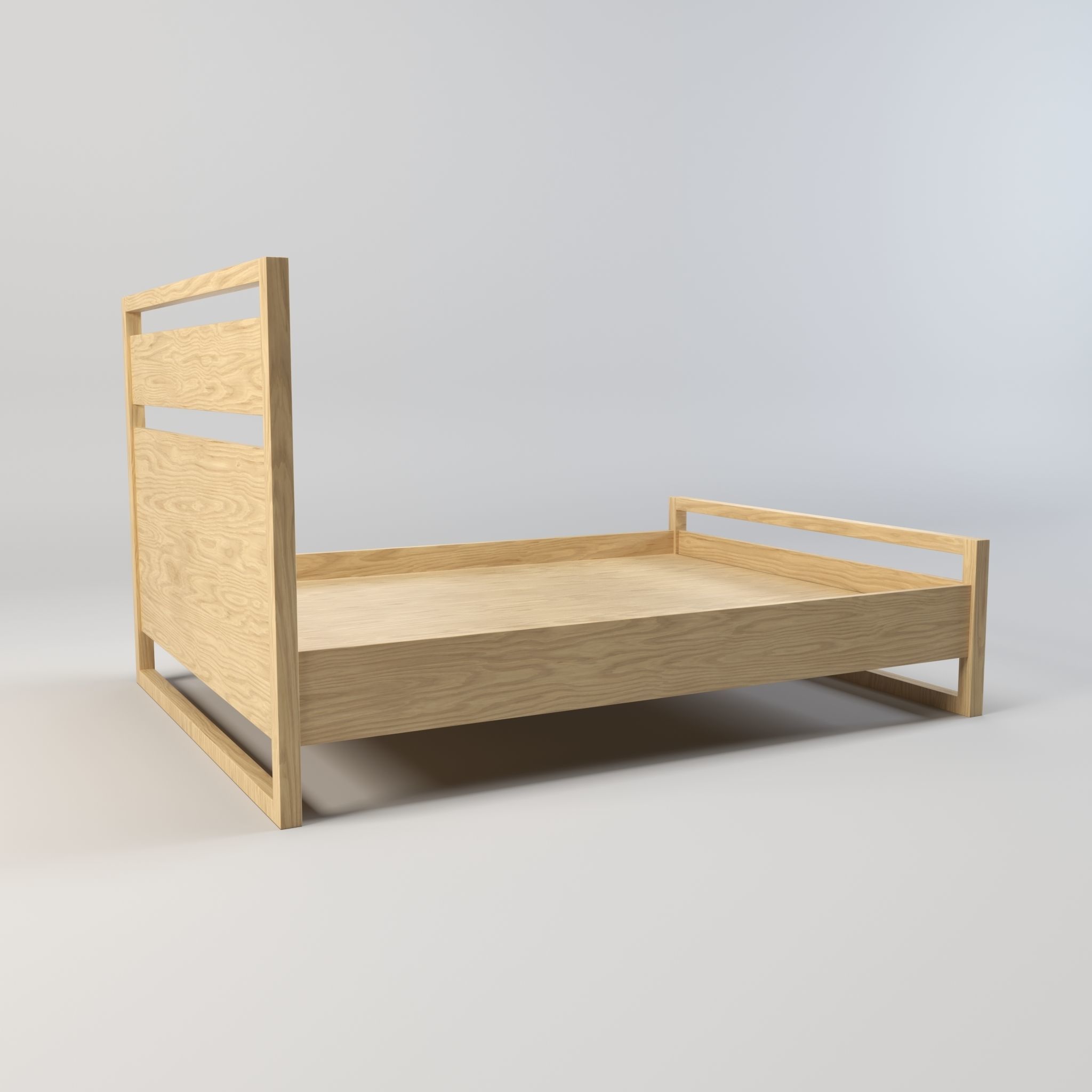 3D model Bed - king bed - queen bed - single bed - double bed - wood bed VR / AR / low-poly ...