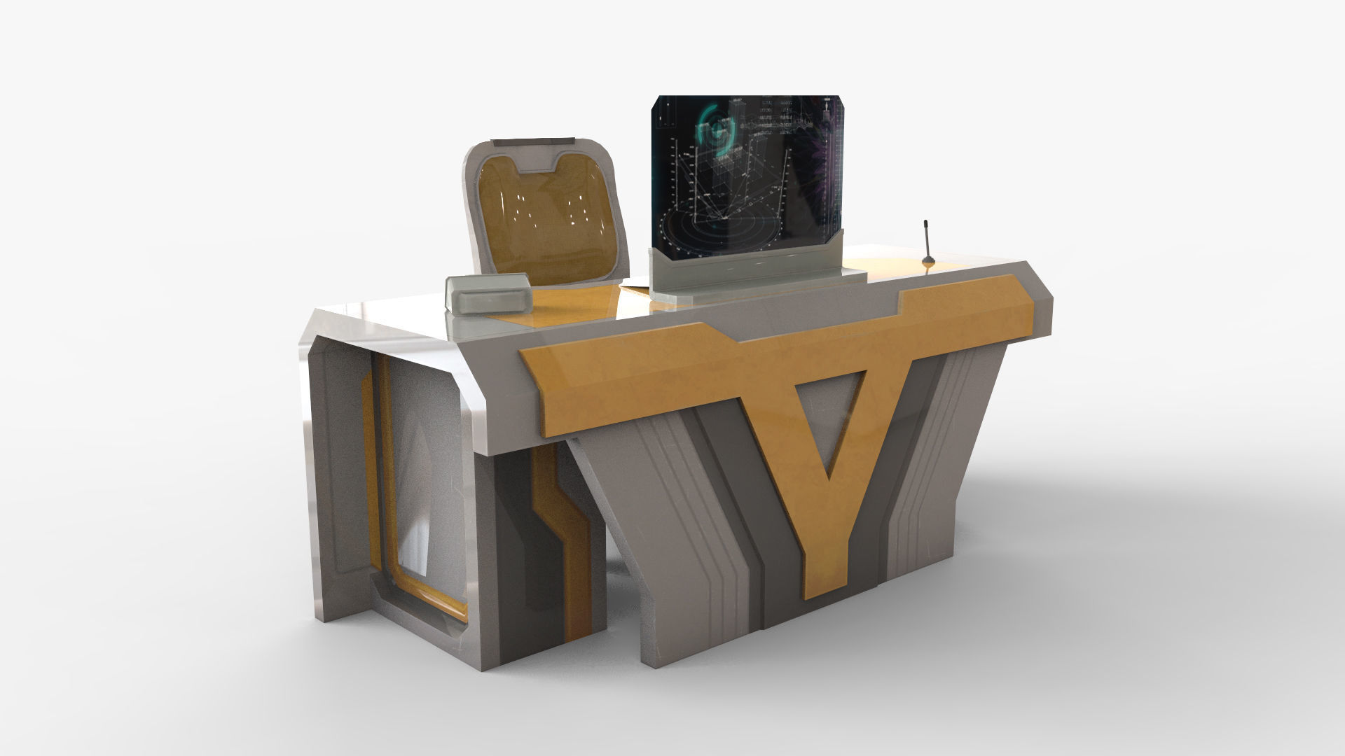 3D model Futuristic Desk VR / AR / low-poly | CGTrader